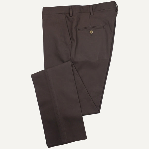 Brown Cotton Canvas Trouser - Junior's